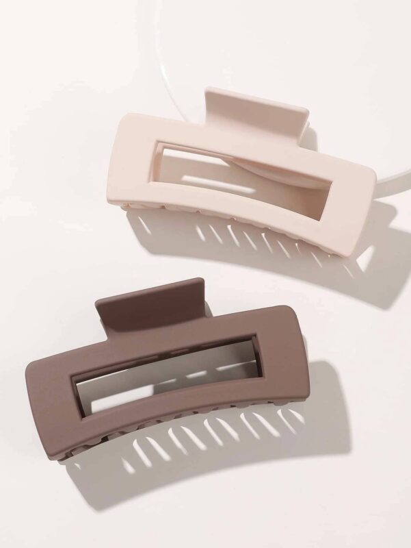 Rectangle Claw Clip Brown